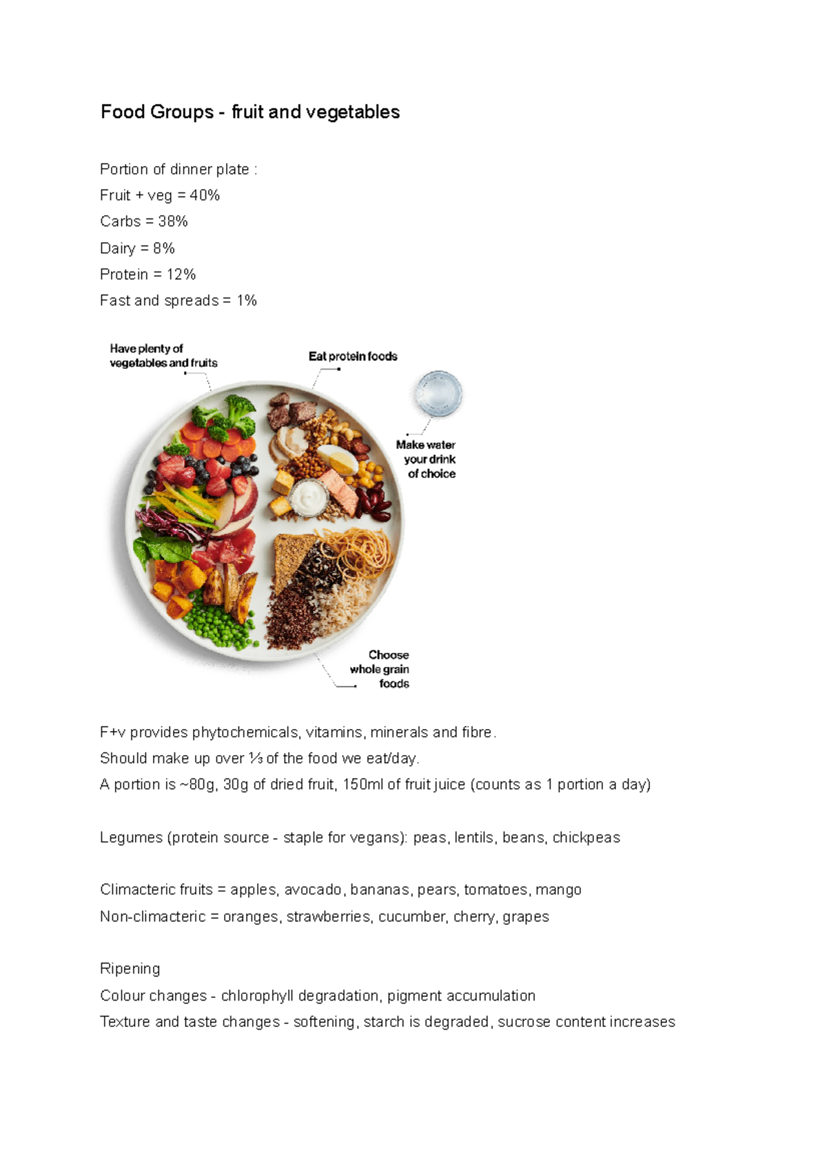 fruit and vegetables - Food Groups - fruit and vegetables Portion of ...