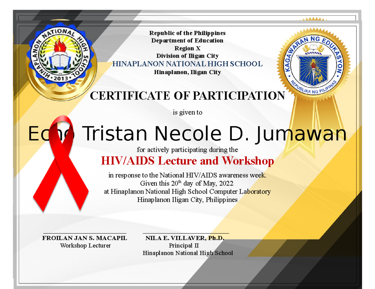 HNHS Covid 19 Manual - Department of Education Region X Division of ...