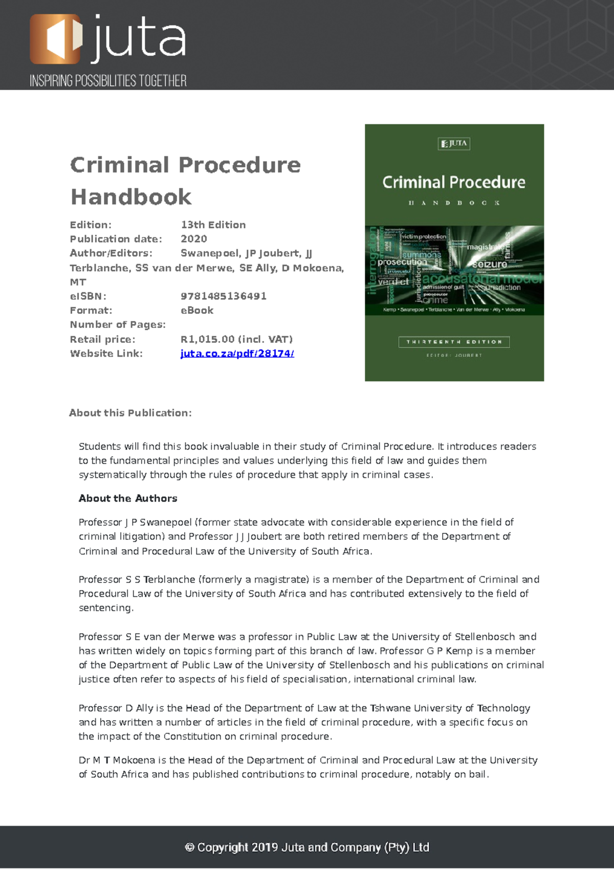 Pdf - Criminal Procedure Handbook Edition: 13th Edition Publication ...