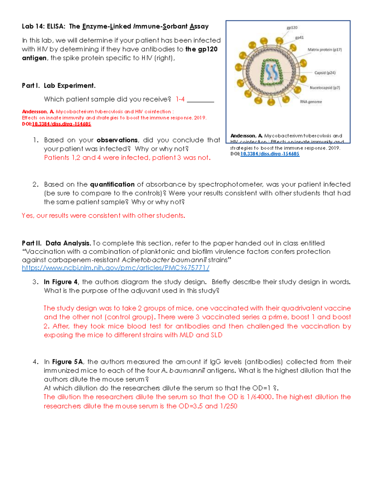 Lab 14 Elisa postlab ( Plato) (3) - Lab 14: ELISA: The Enzyme-Linked ...