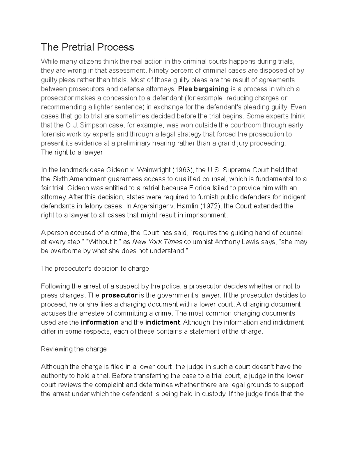 The Pretrial Process - These notes show you everything you need to know ...