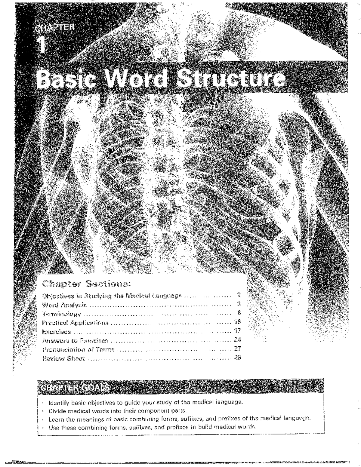 Scanned Chapter Chapter 1 Basic Word Structure (Language of Medicine ...