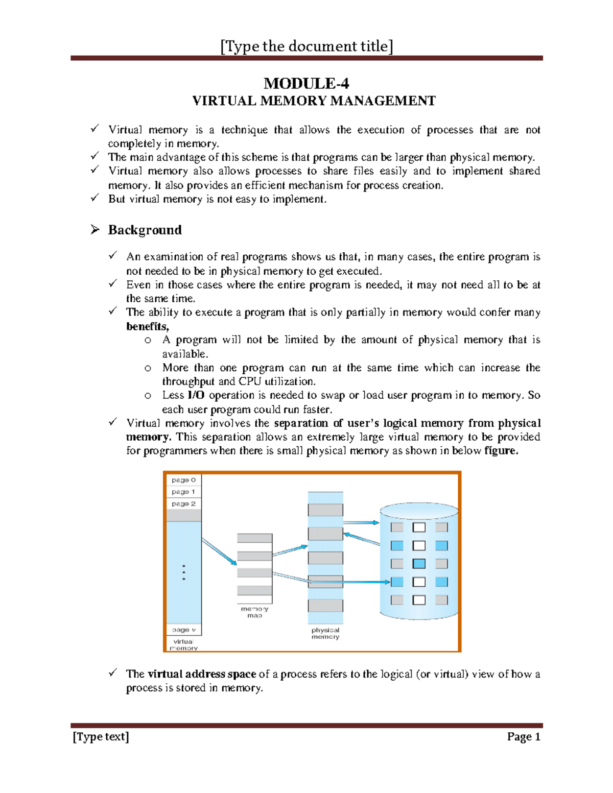 Inbound 6430568728359570921 - MODULE- VIRTUAL MEMORY MANAGEMENT Virtual memory is a technique ...
