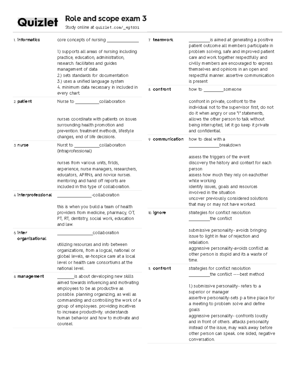 R&S3 - Role and scope exam 3 (test questions are seen on actual exam ...