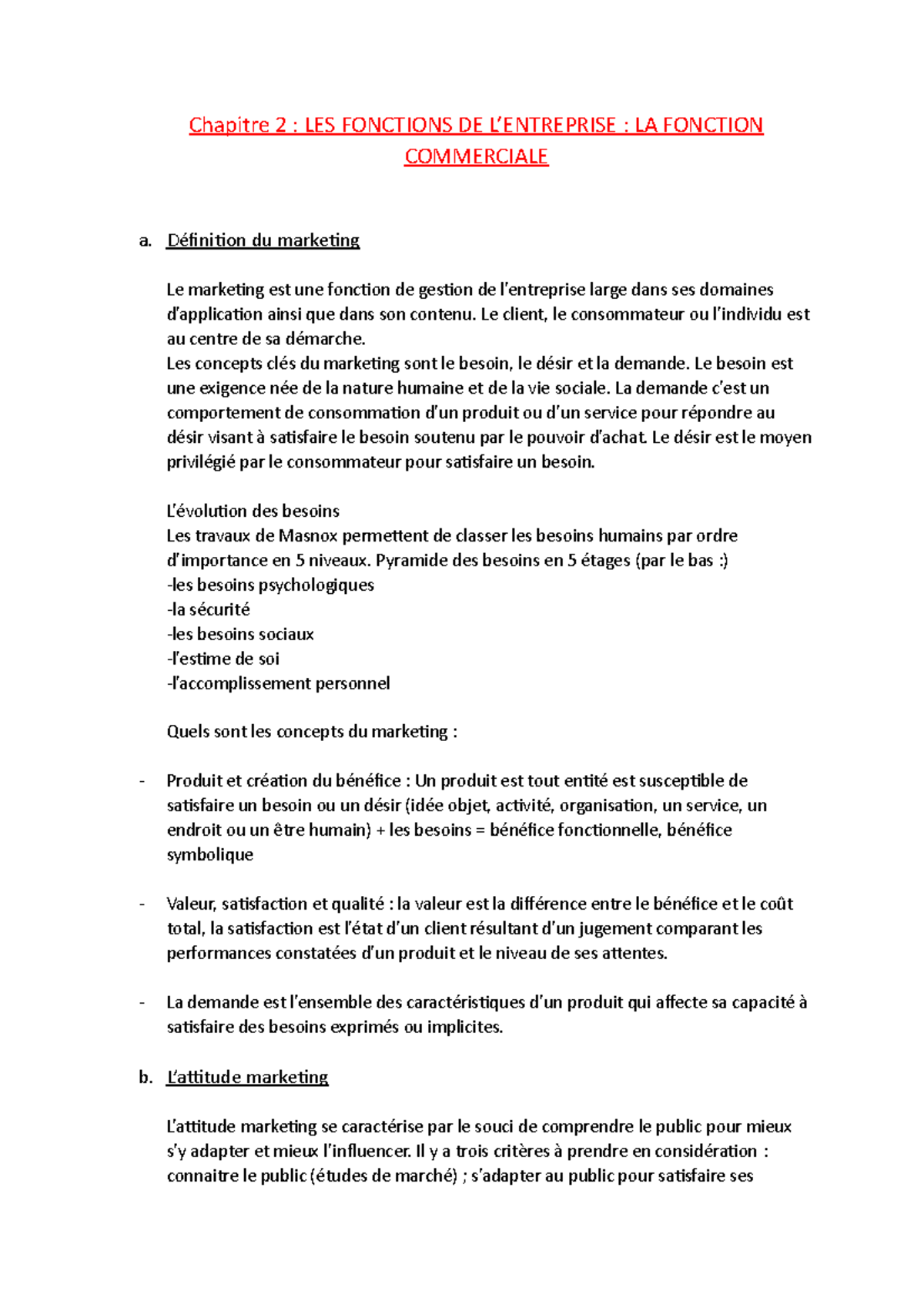 Chapitre 2 - c tt - Chapitre 2 : LES FONCTIONS DE L’ENTREPRISE : LA ...