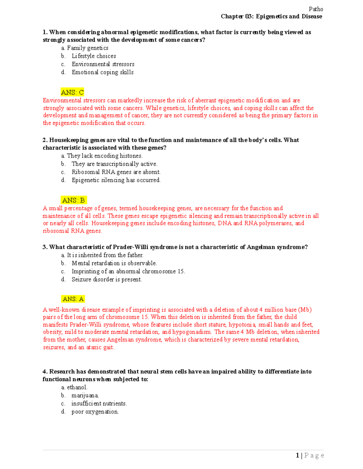 Ch 3 edited - Study these for exams - Chapter 03: Epigenetics and ...