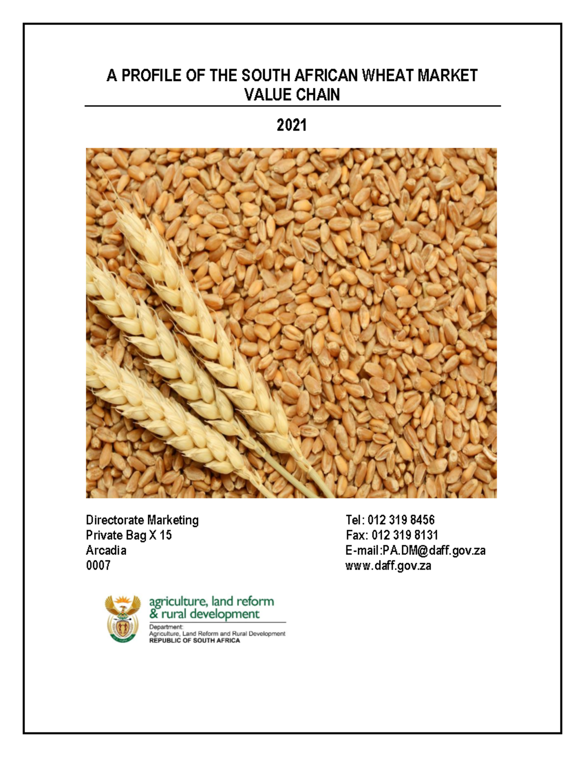 Wheat profile 2021 - Life sciences notes - A PROFILE OF THE SOUTH ...