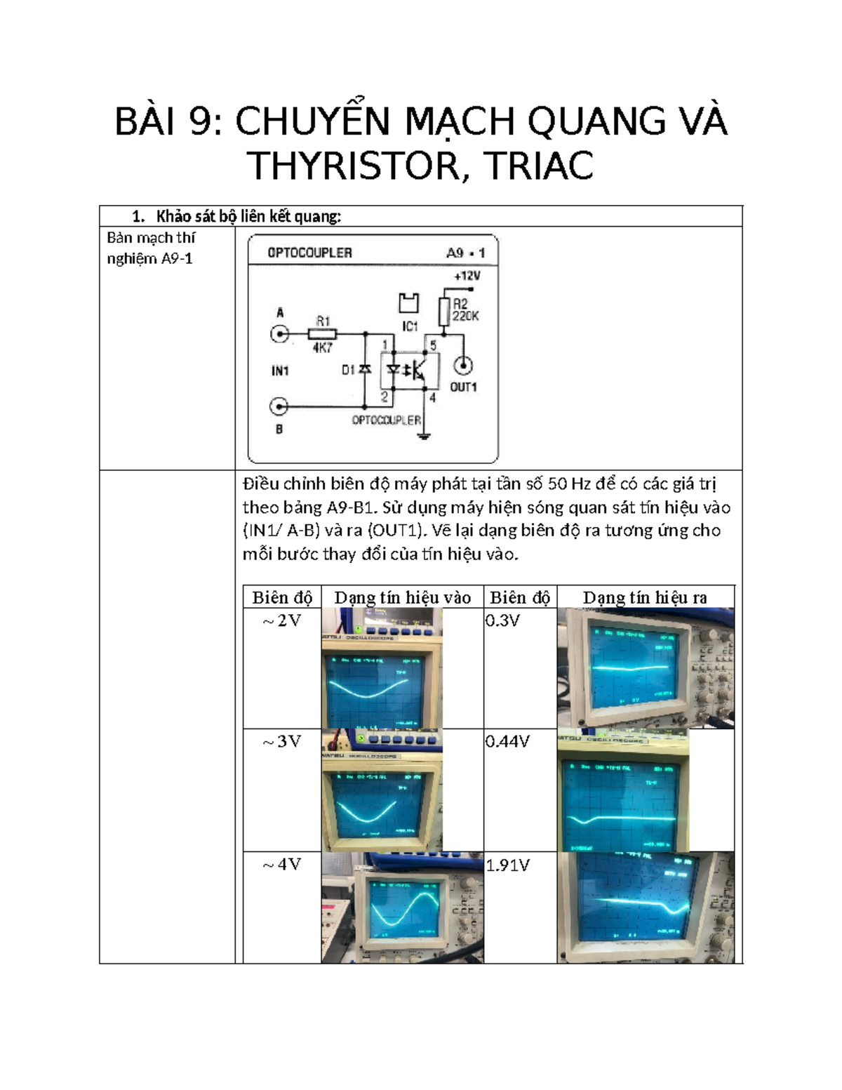 Bài 9 ĐTTT Mau BC - dsadasd - BÀI 9: CHUYỂN MẠCH QUANG VÀ THYRISTOR ...