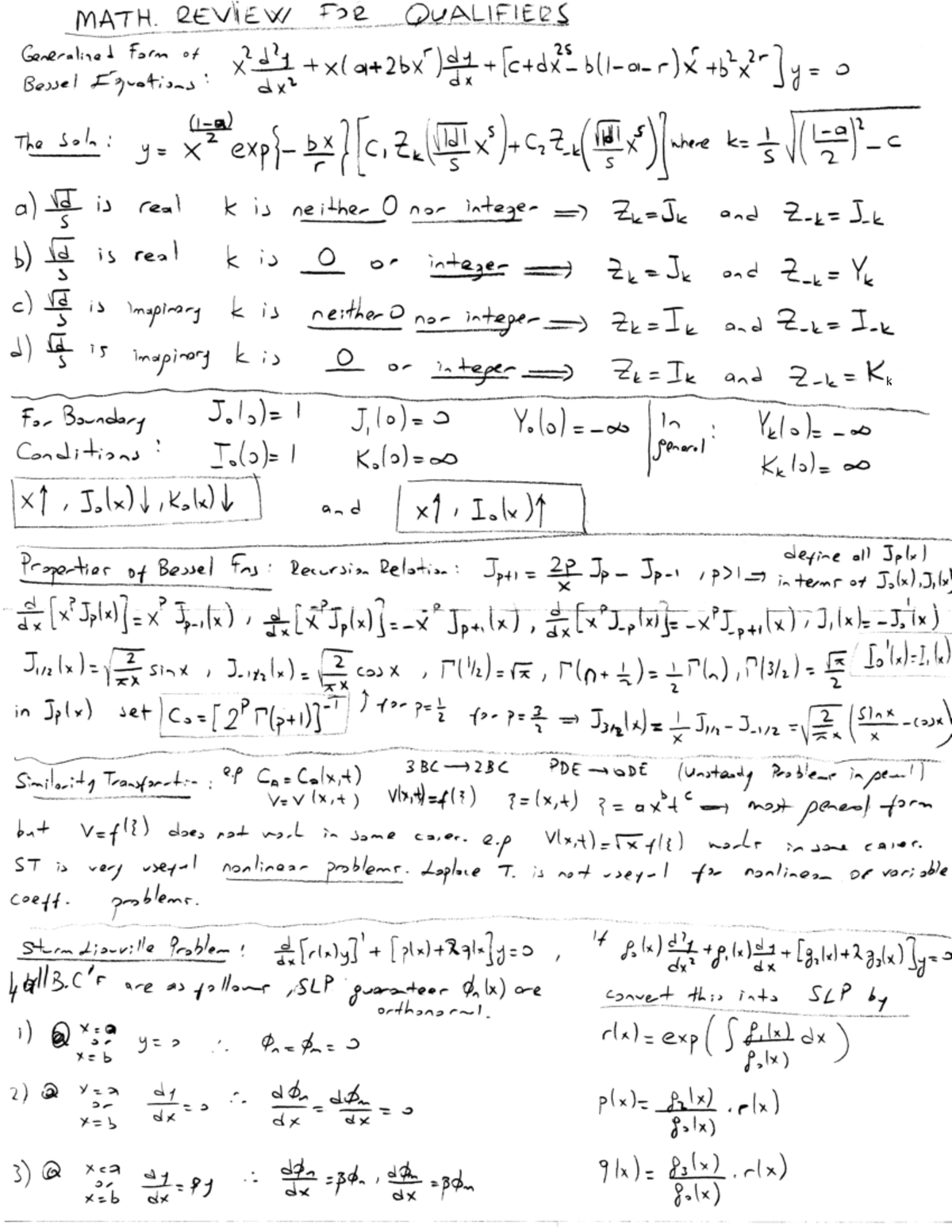 Part IB Generalized Bessel Equations - CHE 626 - k - Studocu