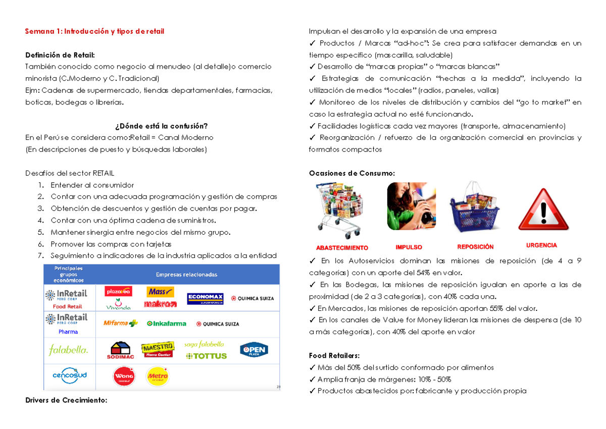 SEM1: Trade Marketing - Semana 1: Introducción y tipos de retail ...