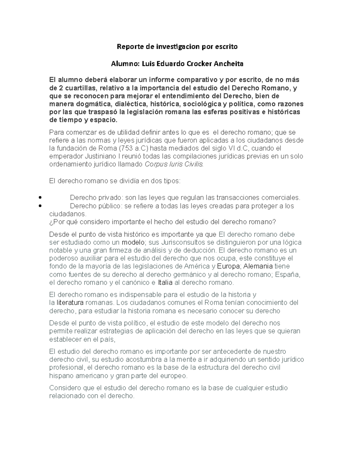 Reporte de investigacion por escrito D - Reporte de investigacion por ...