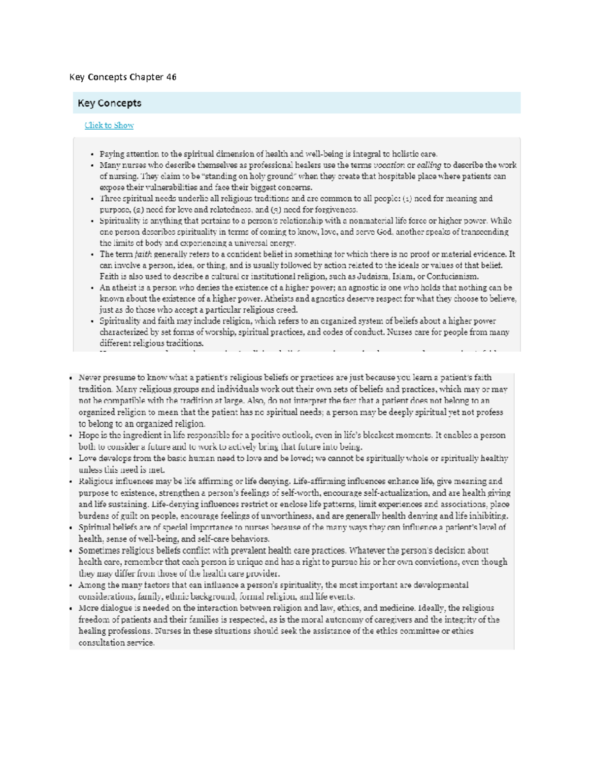 Key Concepts Chapter 46 - RNSG 1105 - Key Concepts Chapter - Studocu