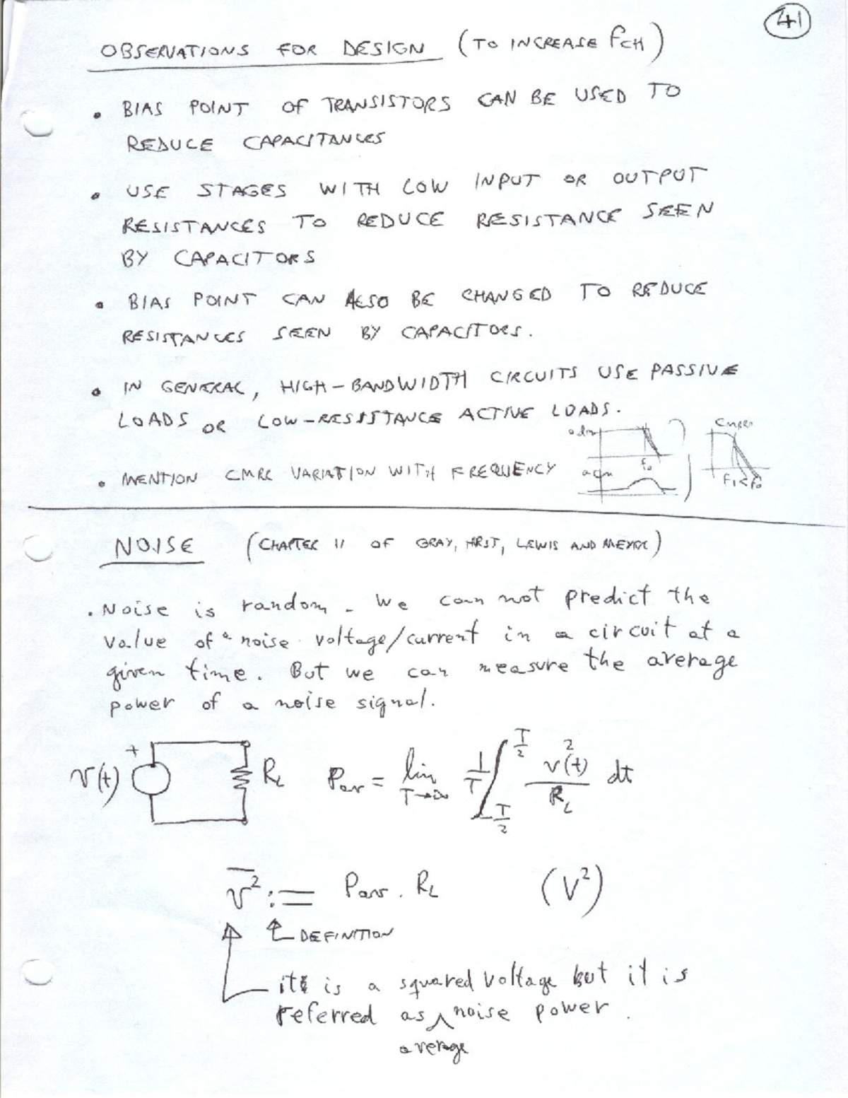 Noise notes part1 old - Lecture note Noise_notes_part1_old - Fm: DESIGN ...