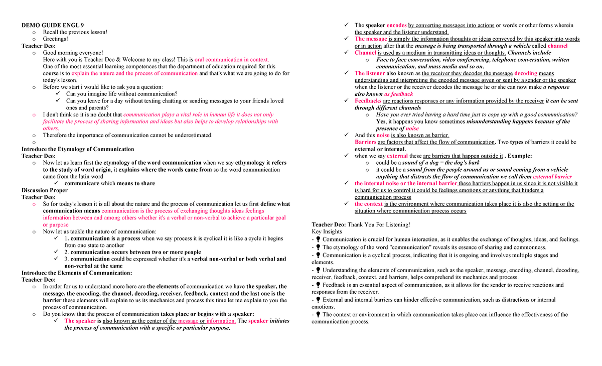Demo PDF - It is my script on Process and Nature Communication Demo ...