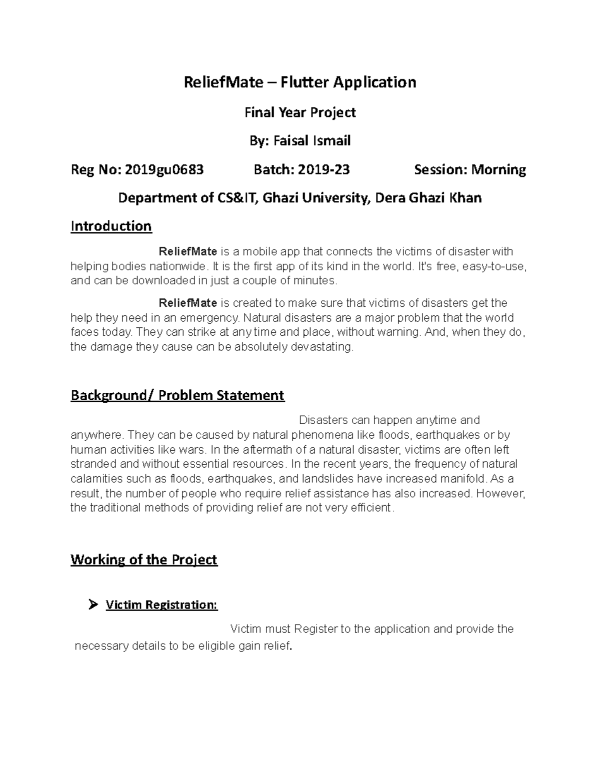 Relief Mate - fyp - ReliefMate – Flutter Application Final Year Project ...