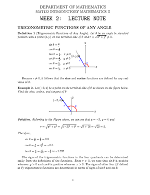 Tutorial Derivatives - Revision to thermodynamics - MAT122 Tutorial Derivatives Question 1 ...
