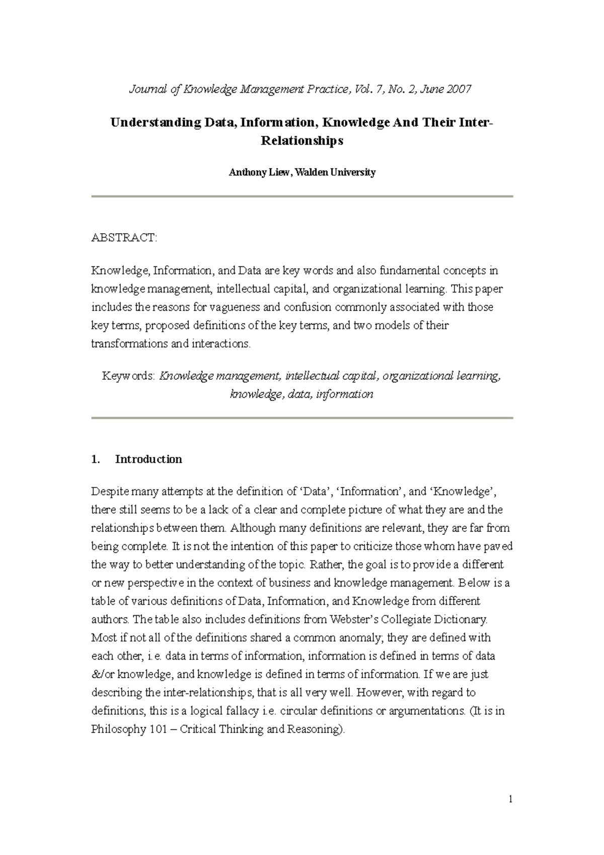 KID-JKMP - data and knowledge - Journal of Knowledge Management ...