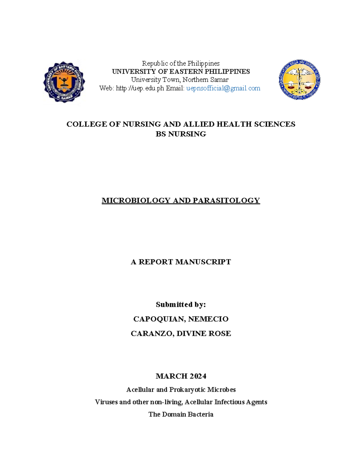 Acellular and Prokaryotic Microbes Viruses and other non-living ...
