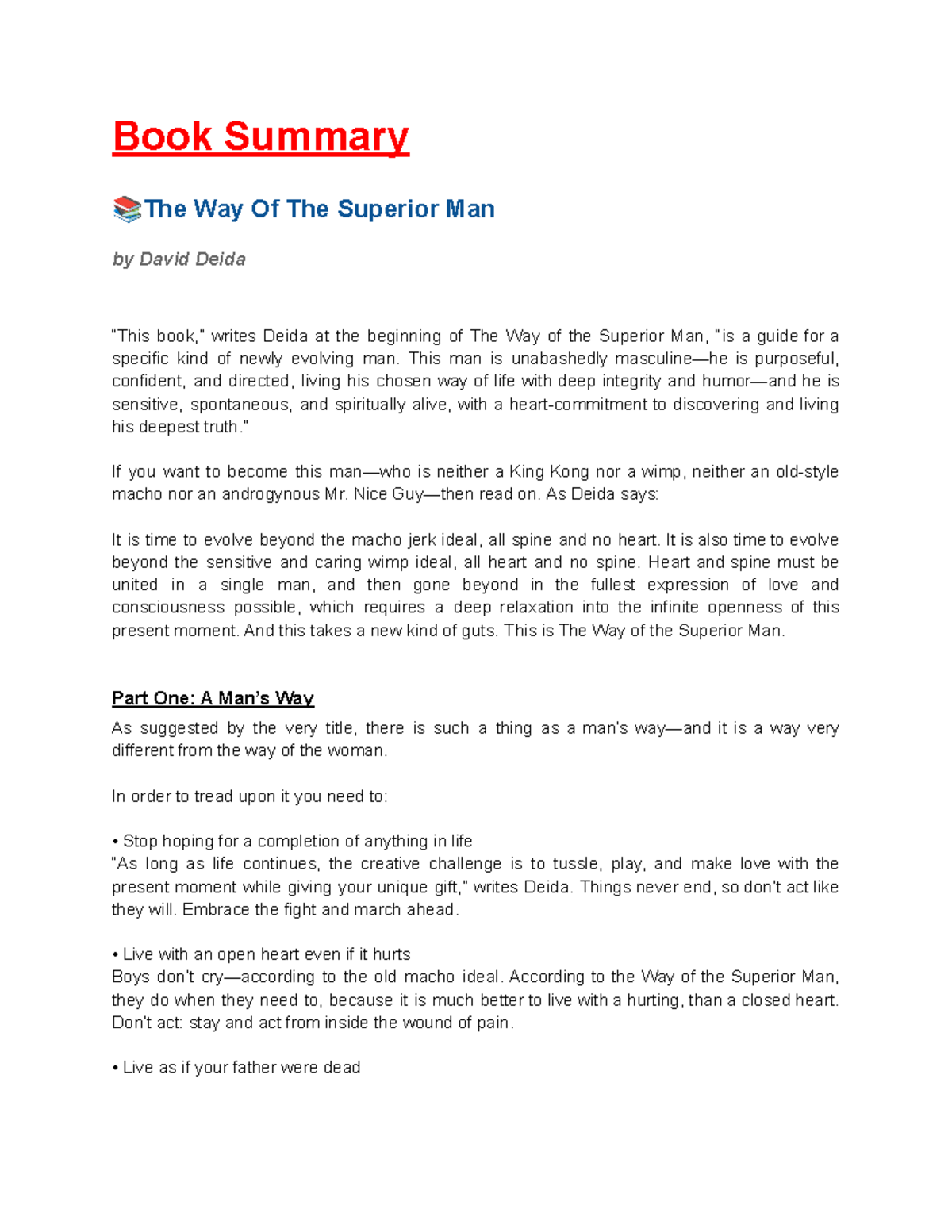 Books Summary (The Way Of Superior Man) - Book Summary 📚The Way Of The ...