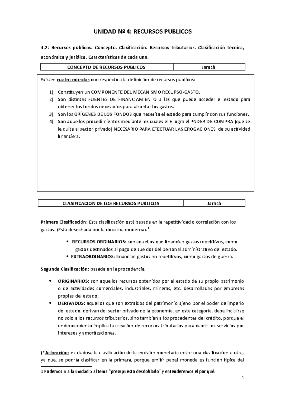Unidad 4 (Finanzas Publicas) - UNIDAD Nº 4: RECURSOS PUBLICOS 4 ...