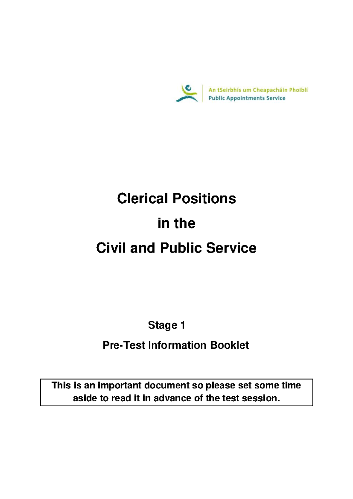 Clerical Pre Test Info Booklet - Clerical Positions in the Civil and ...