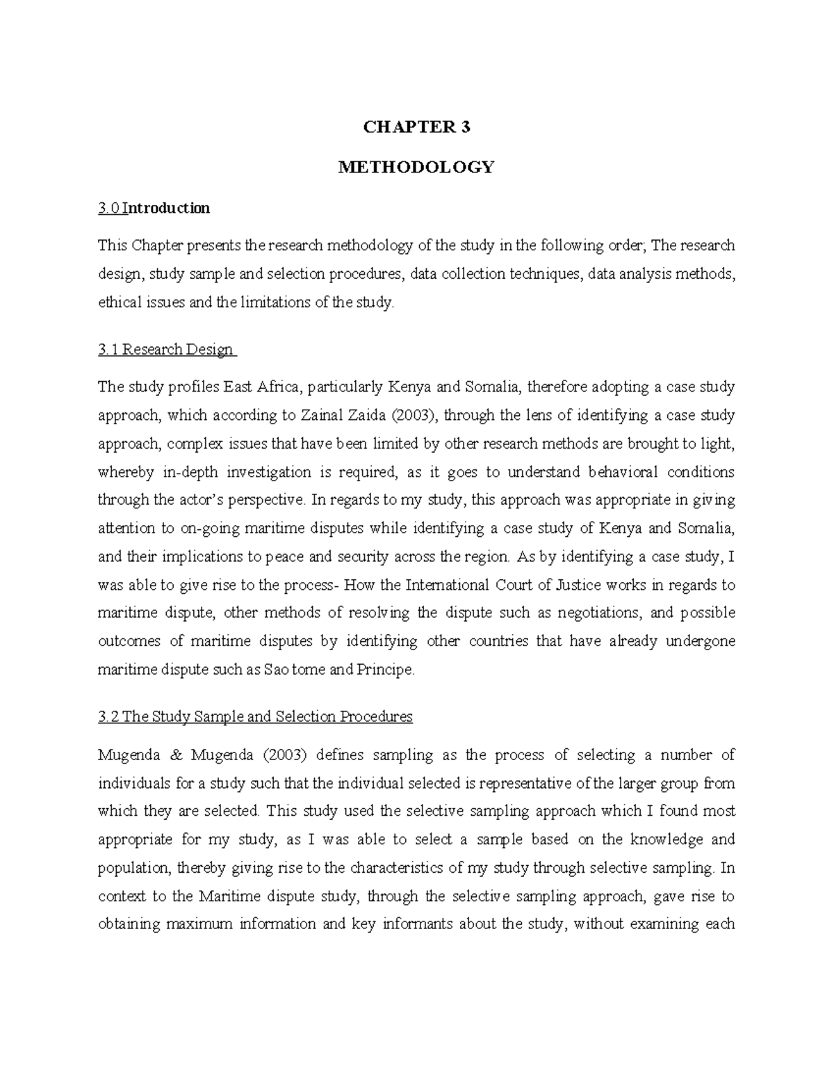 Chapter 3 - notes - CHAPTER 3 METHODOLOGY 3 Introduction This Chapter ...