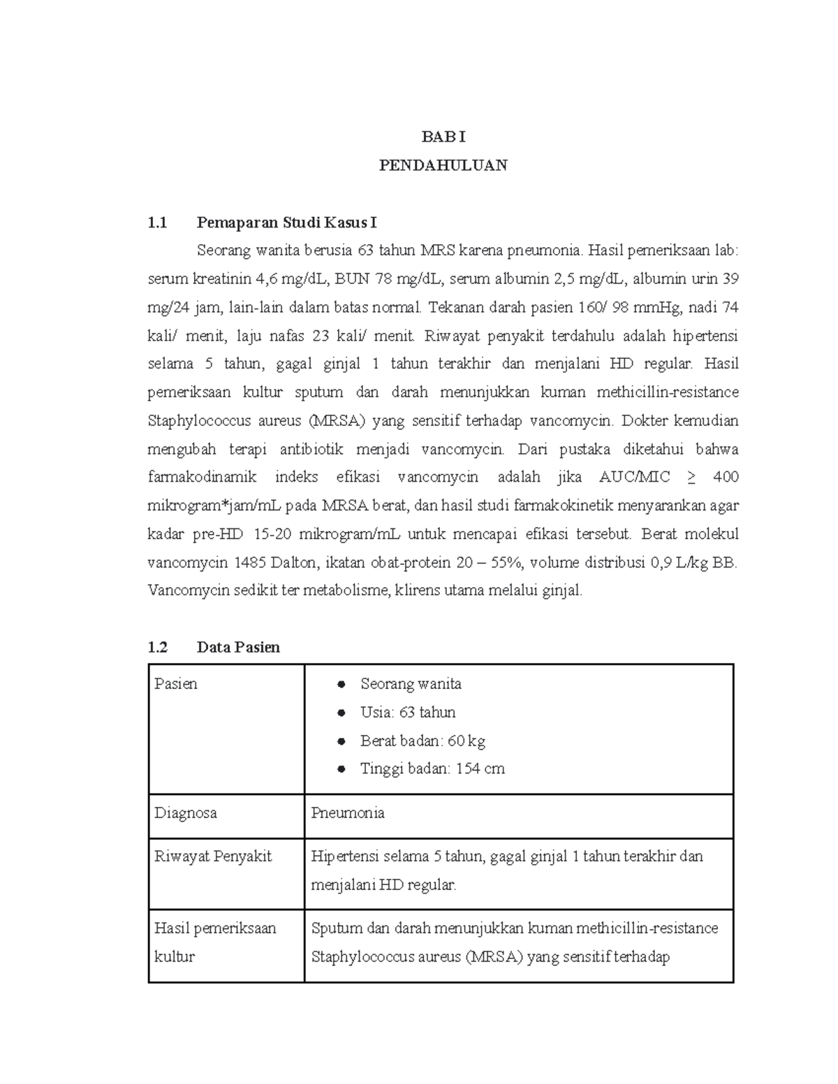 FKL 1 - terkait infus intermitten gentamicin termasuk didalamnya profil ...