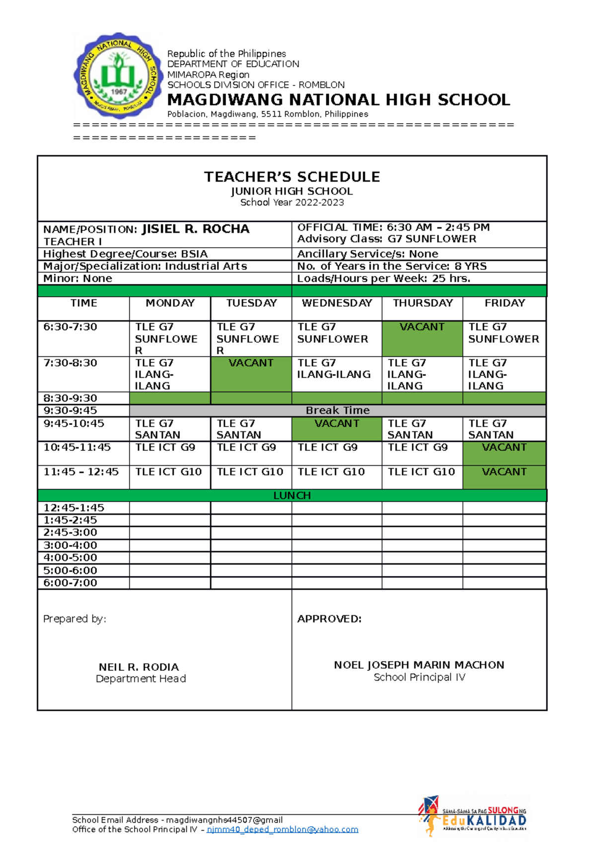 TLE - TEST EXAM - DEPARTMENT OF EDUCATION MIMAROPA Region SCHOOLS ...