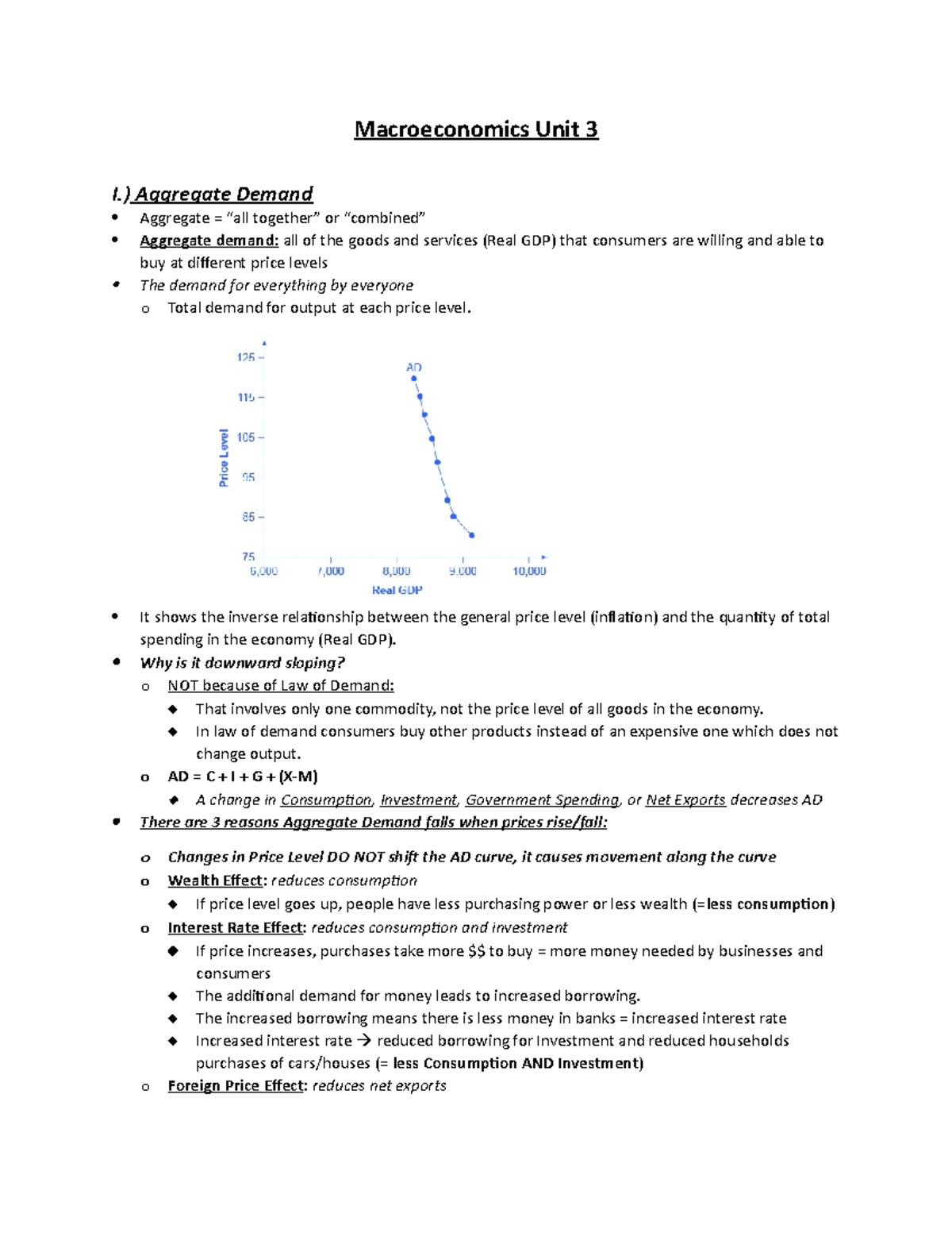 Abby Macro Unit 3 - Lecture notes 3 - Macroeconomics Unit 3 I ...