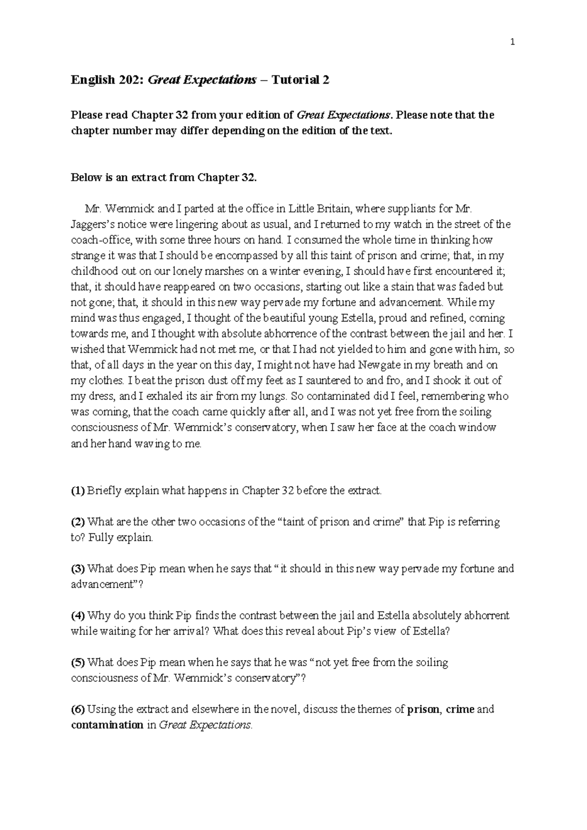 Great Expectations tutorial 2 - 1 English 202: Great Expectations ...