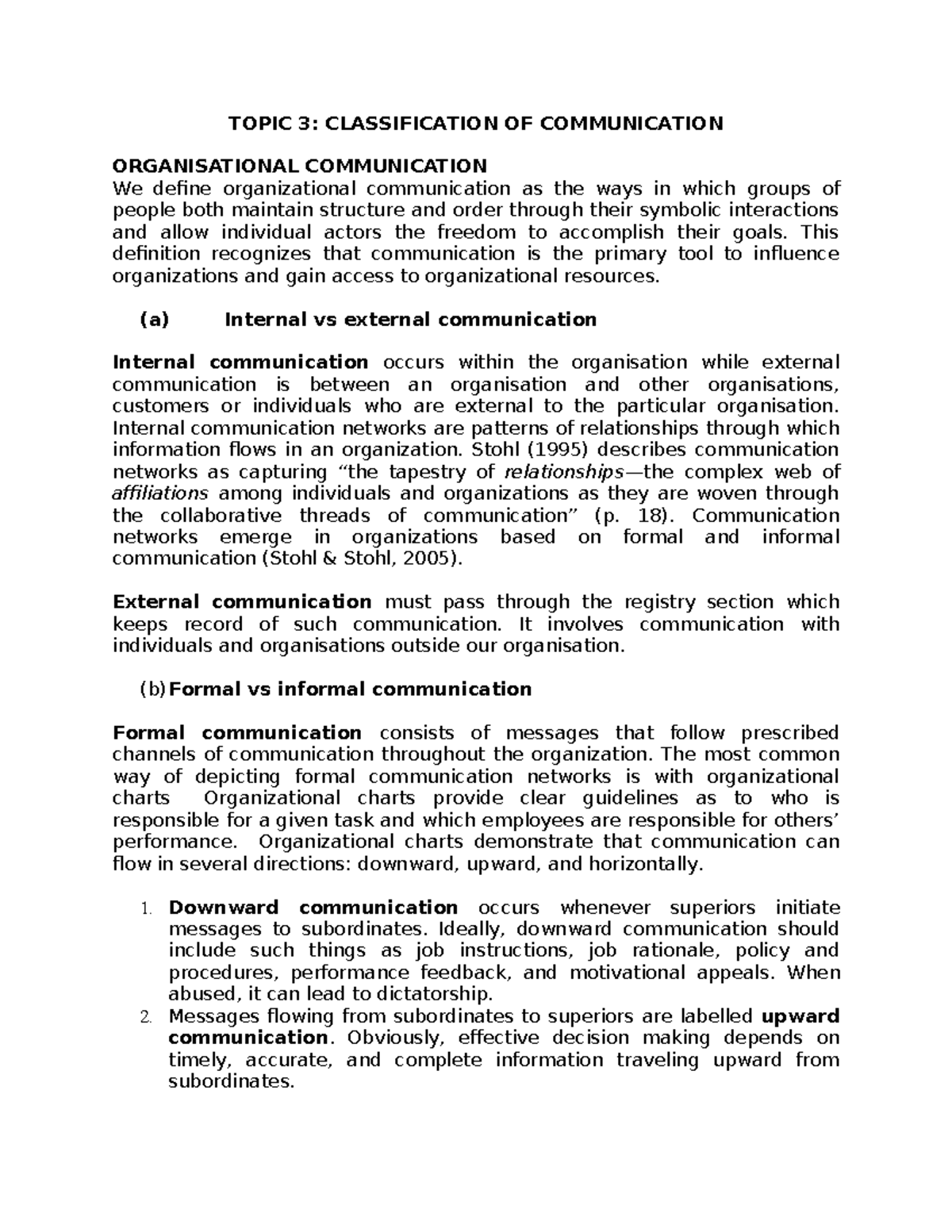 Topic 3 Classification OF Communication - TOPIC 3: CLASSIFICATION OF ...