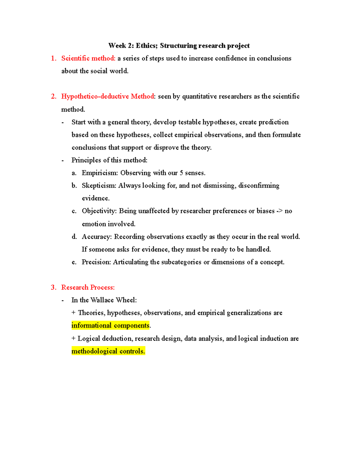 LS221WEEK2 - Book notes - Week 2: Ethics; Structuring research project ...