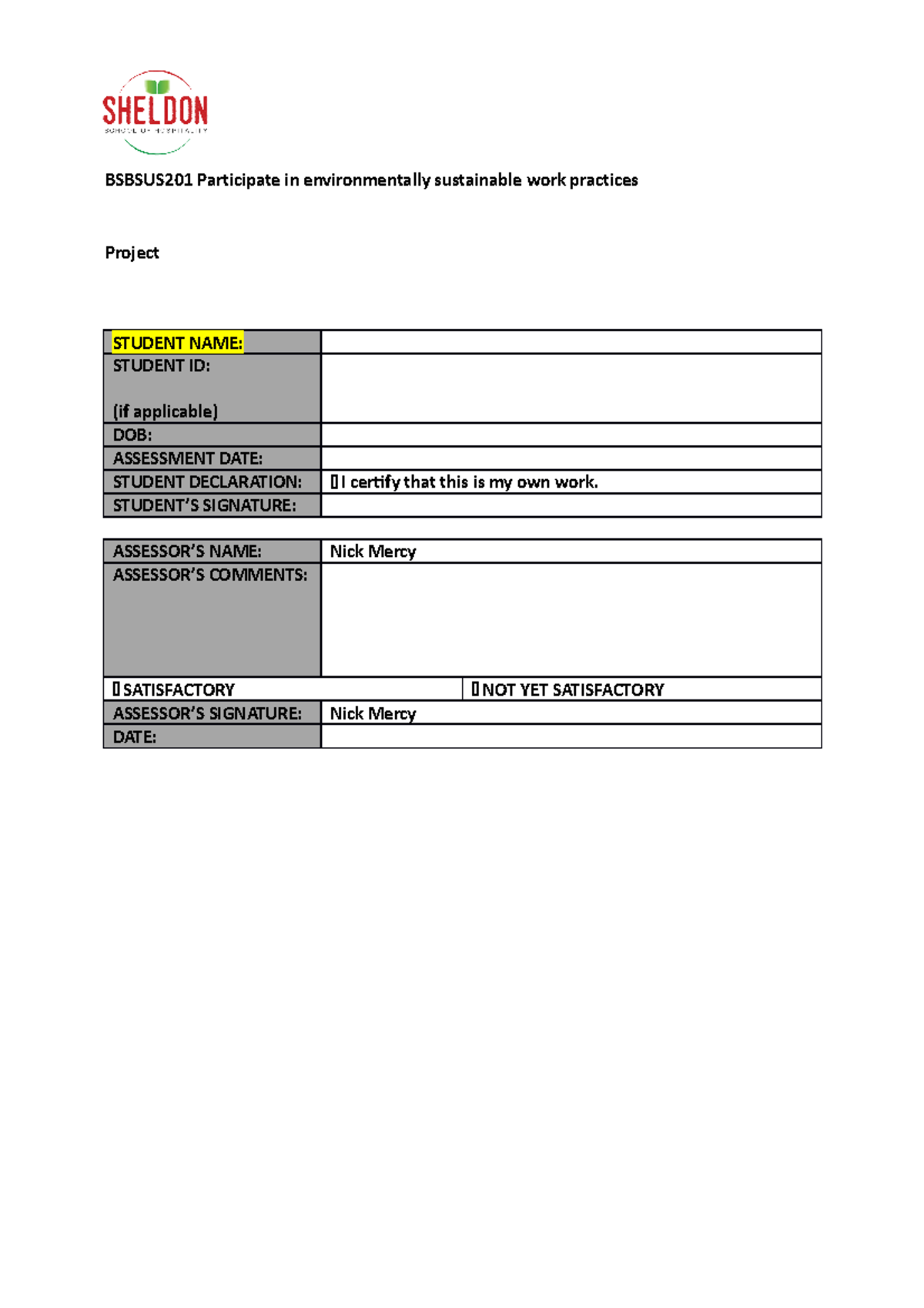 Bsbsus 201 Part B Practical Assessment 1 - BSBSUS201 Participate in ...