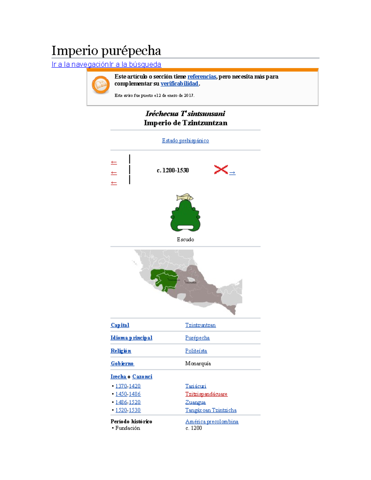 Imperio purépecha - rsumen - Imperio purépecha Ir a la navegación Ir a ...