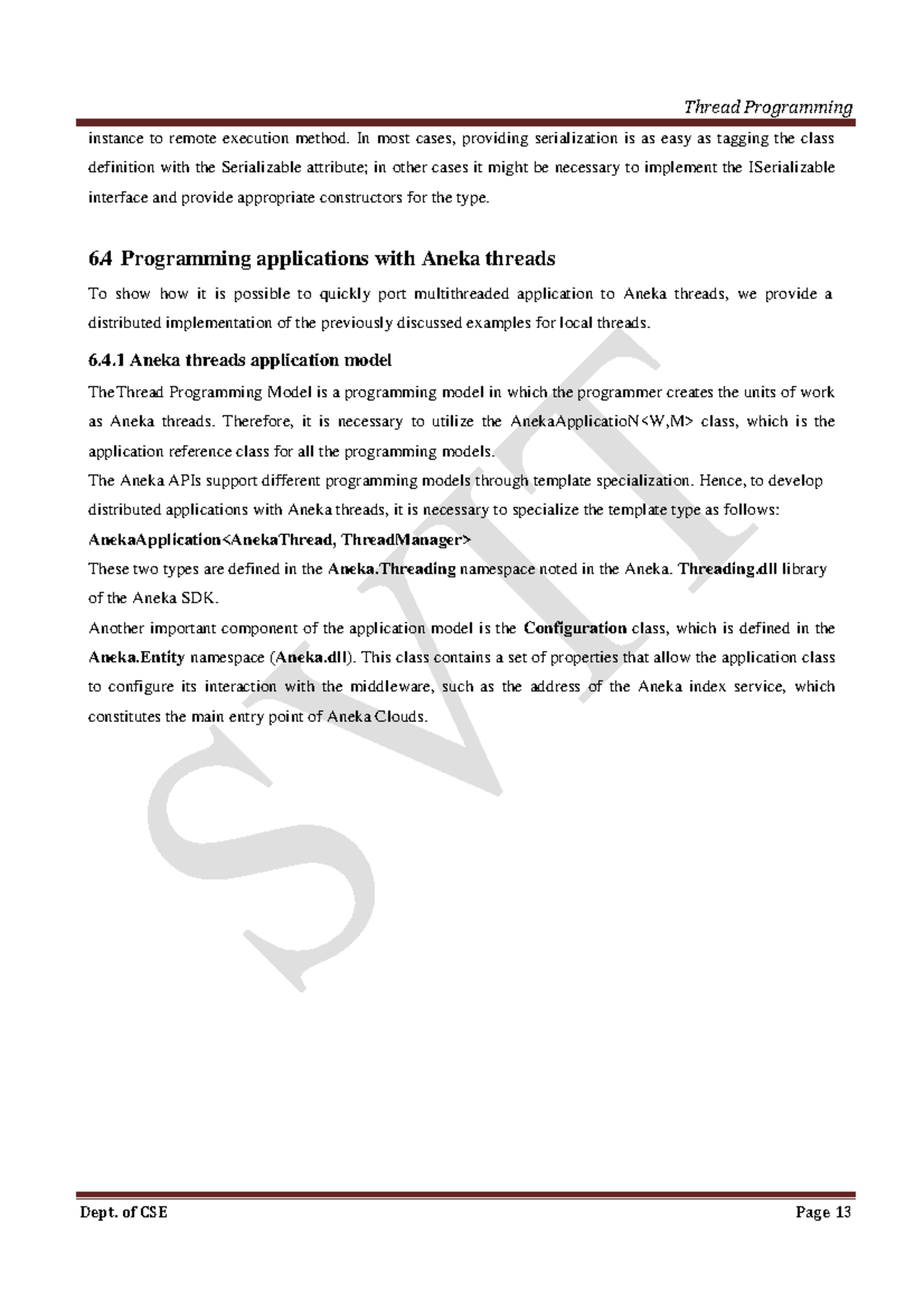 Cloud Computing and its Applications Unit-4 - Thread Programming Dept ...