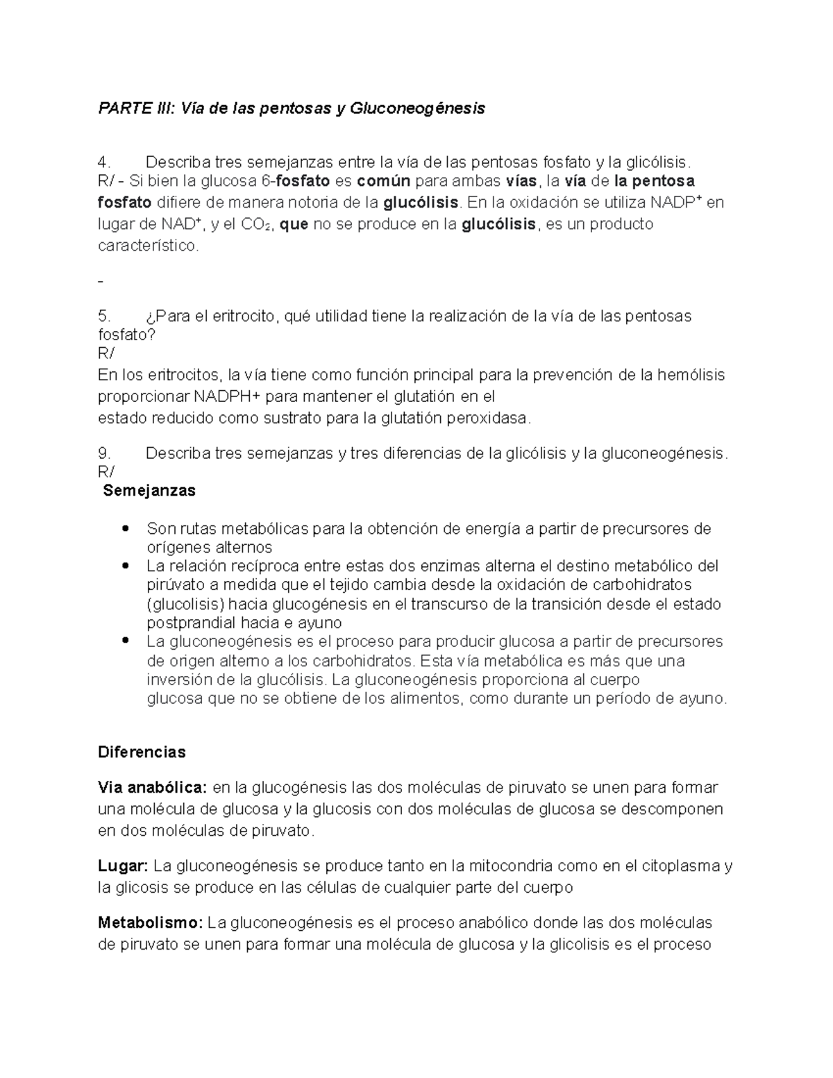 Parte 3 del taller - easdf - PARTE III: Vía de las pentosas y ...