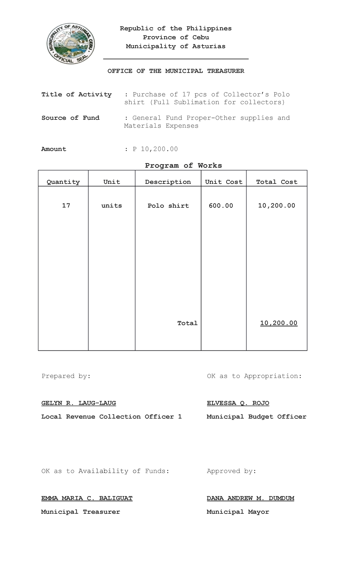 Program-of-works - None - Republic of the Philippines Province of Cebu ...