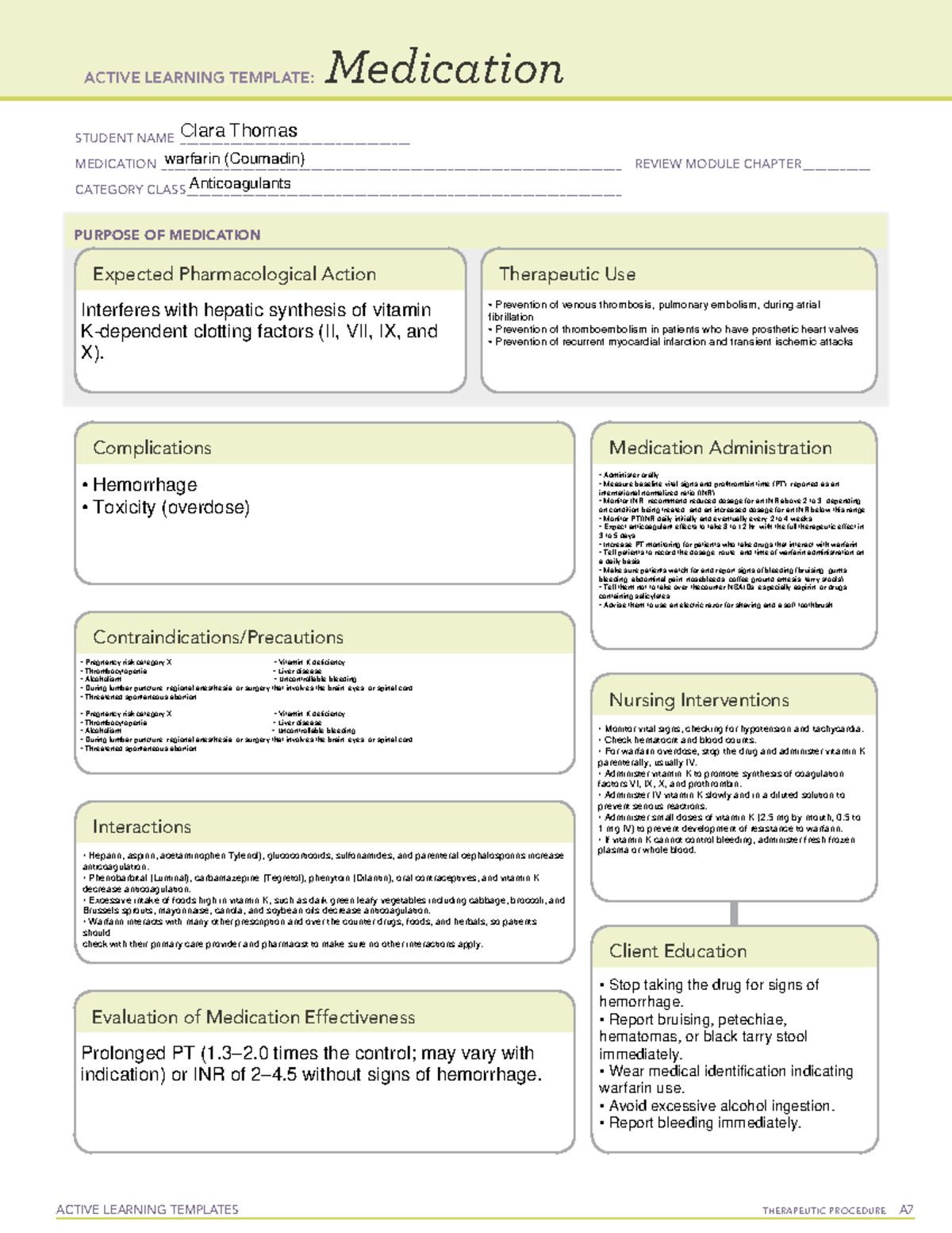Pdf - pharmolocy drug cards medication cardsb that i - ACTIVE LEARNING ...