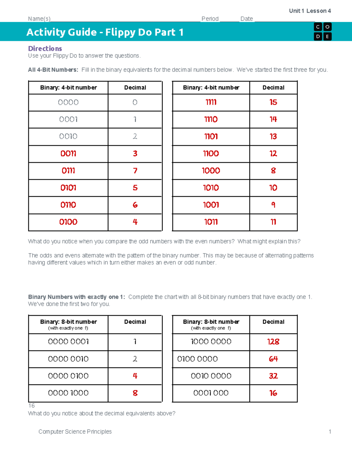 Activity Guide - Flippy Do Pt 1 - Unit 1 Lesson 4 (1) - Unit 1 Lesson 4 ...