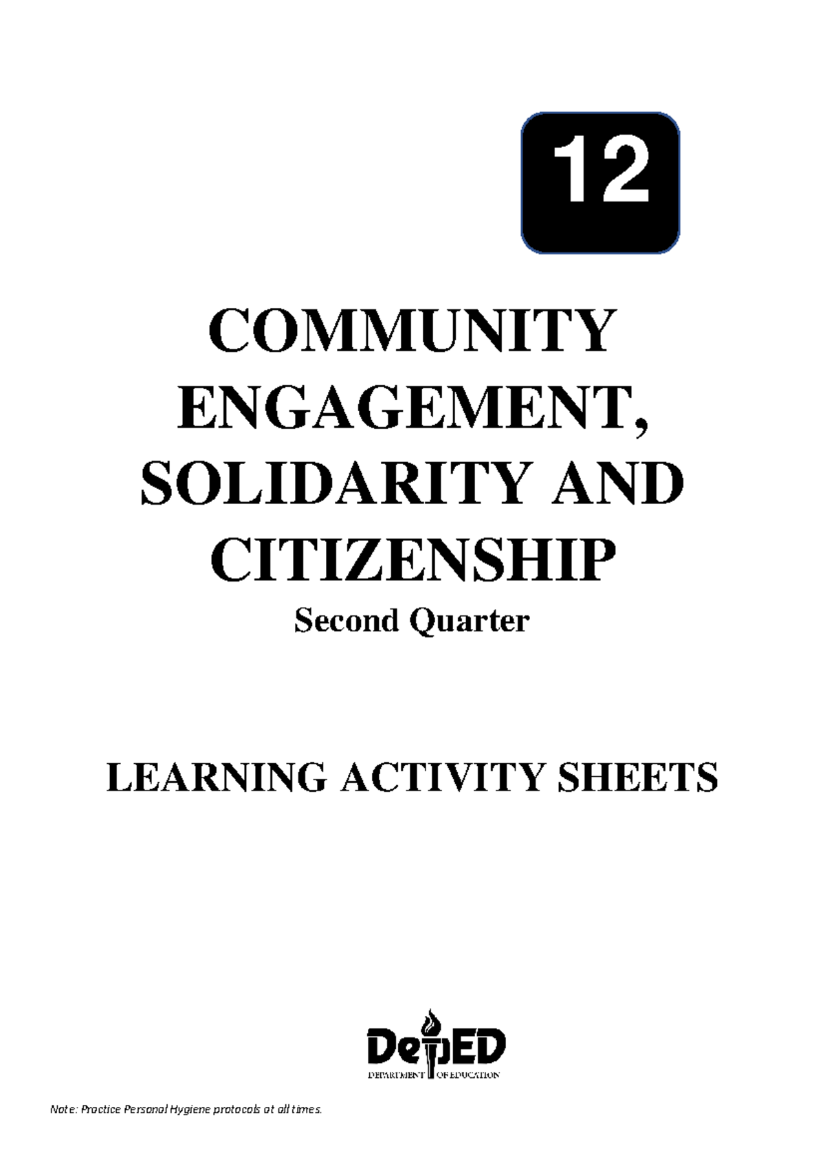 CESC Module Quarter 2 - 12 COMMUNITY ENGAGEMENT, SOLIDARITY AND ...