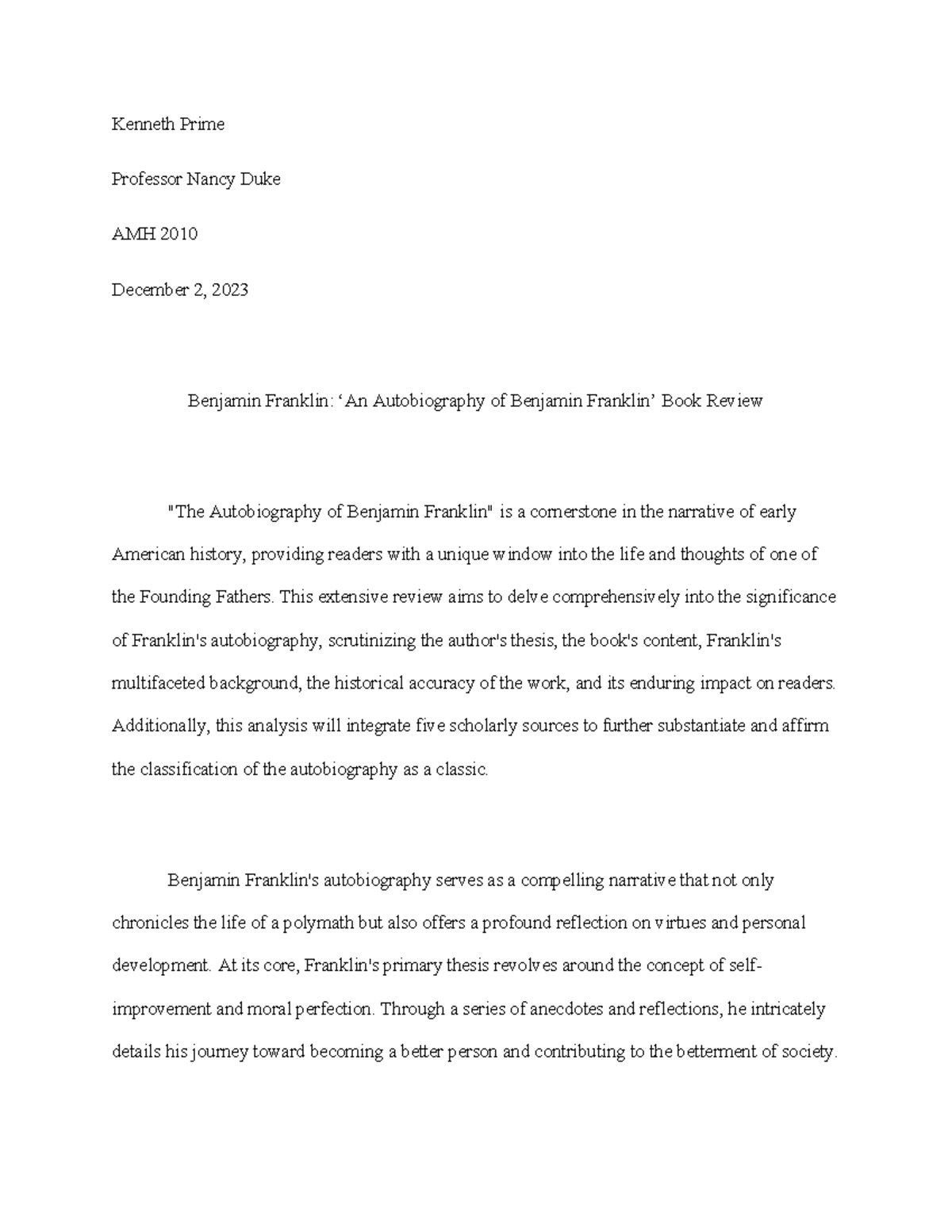 Book Review - Kenneth Prime - Kenneth Prime Professor Nancy Duke AMH ...