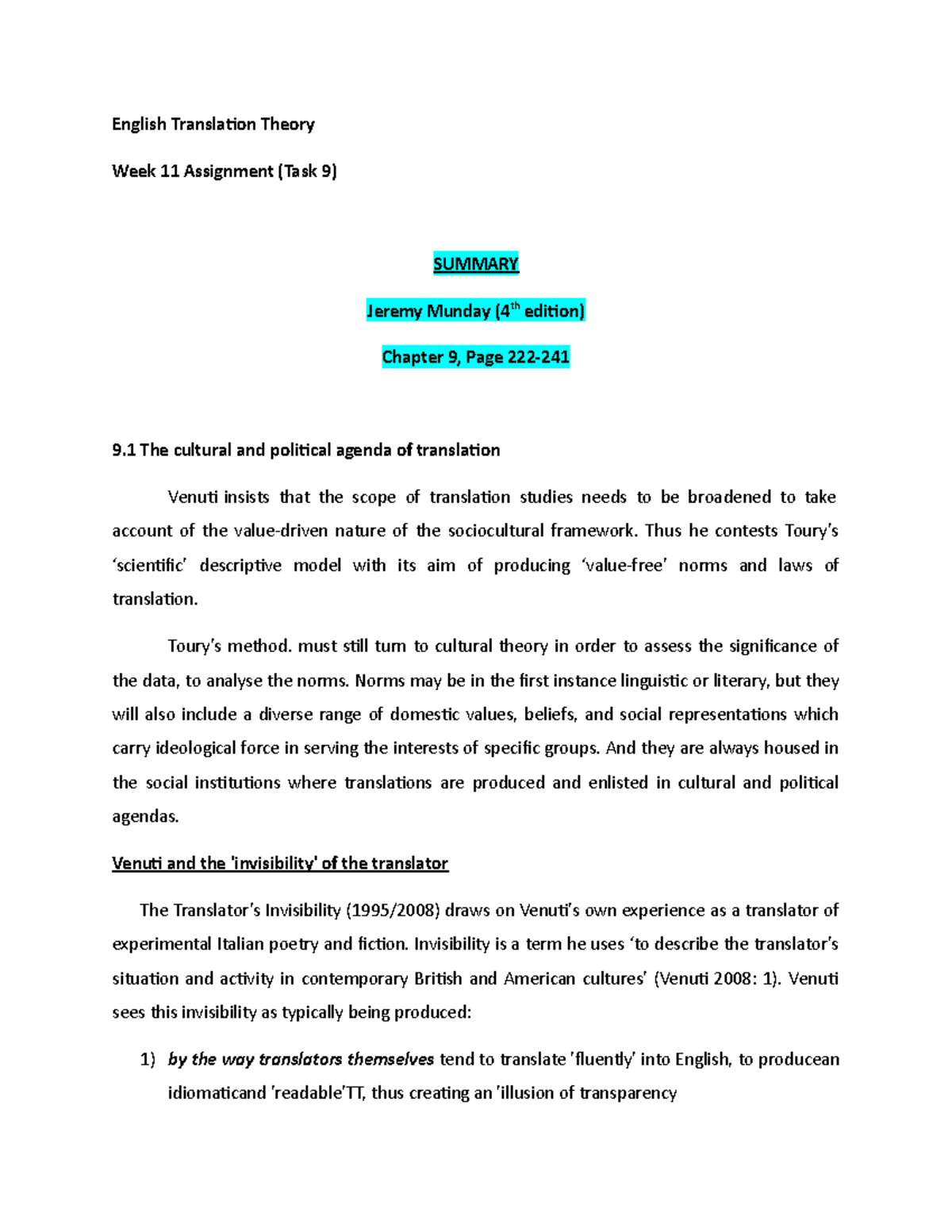 Week 11 Assignment This Summaries From Some Books That Are Recomended By Lecturer For