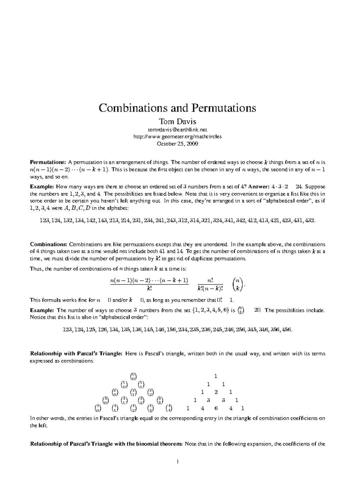 Combinations and permutations - The number of ordered ways to choose ...