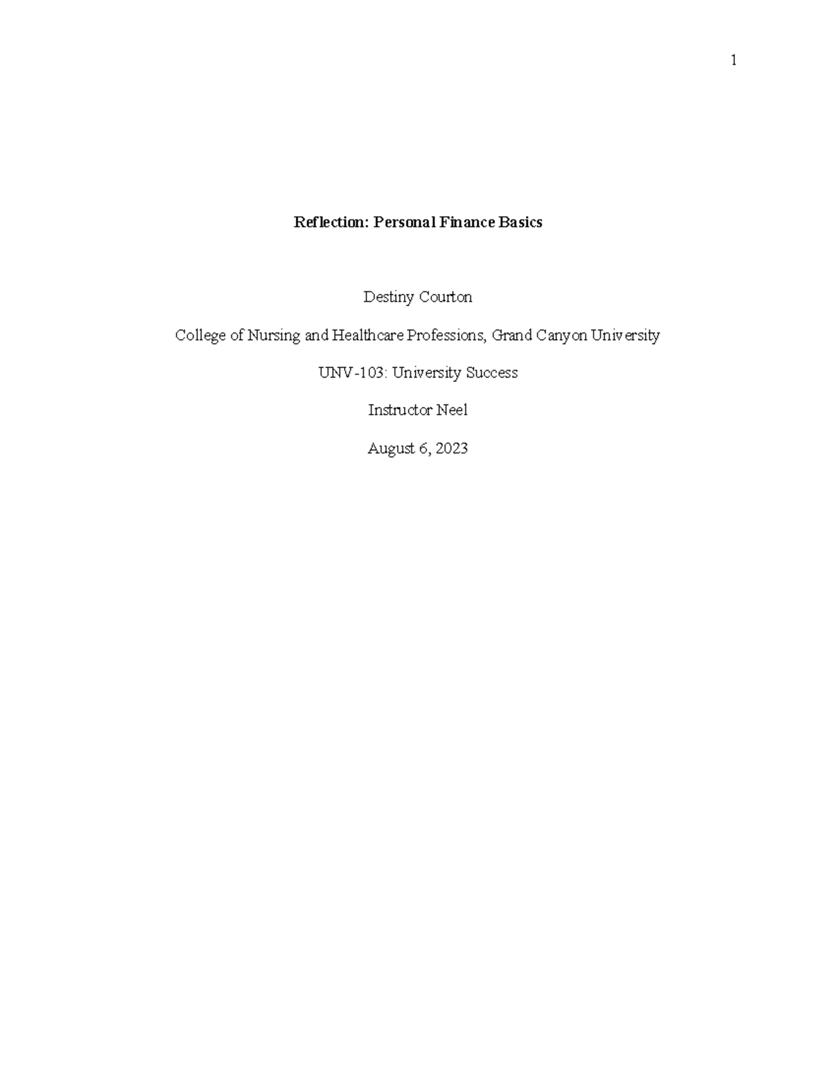 7 Finance Basics. DC - Reflection: Personal Finance Basics Destiny ...