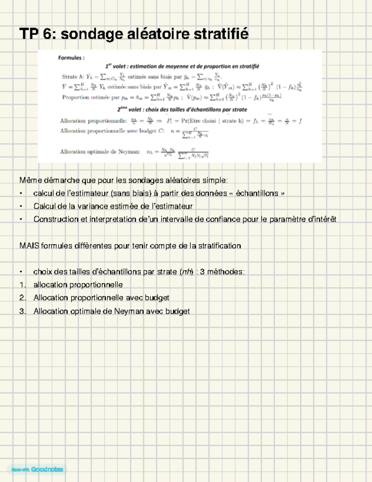 Statistique TP6 sondage résolu - TP 6: sondage aléatoire stratifié Même ...