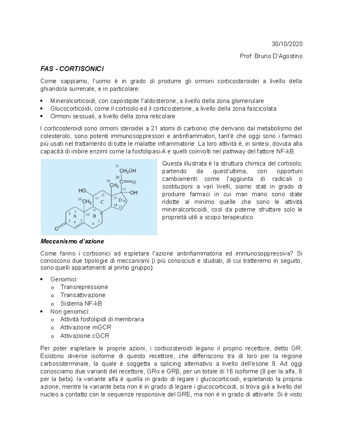 10. FAS - Lezione 30-10 - farmaco - 30/10/ Prof. Bruno D’Agostino FAS ...