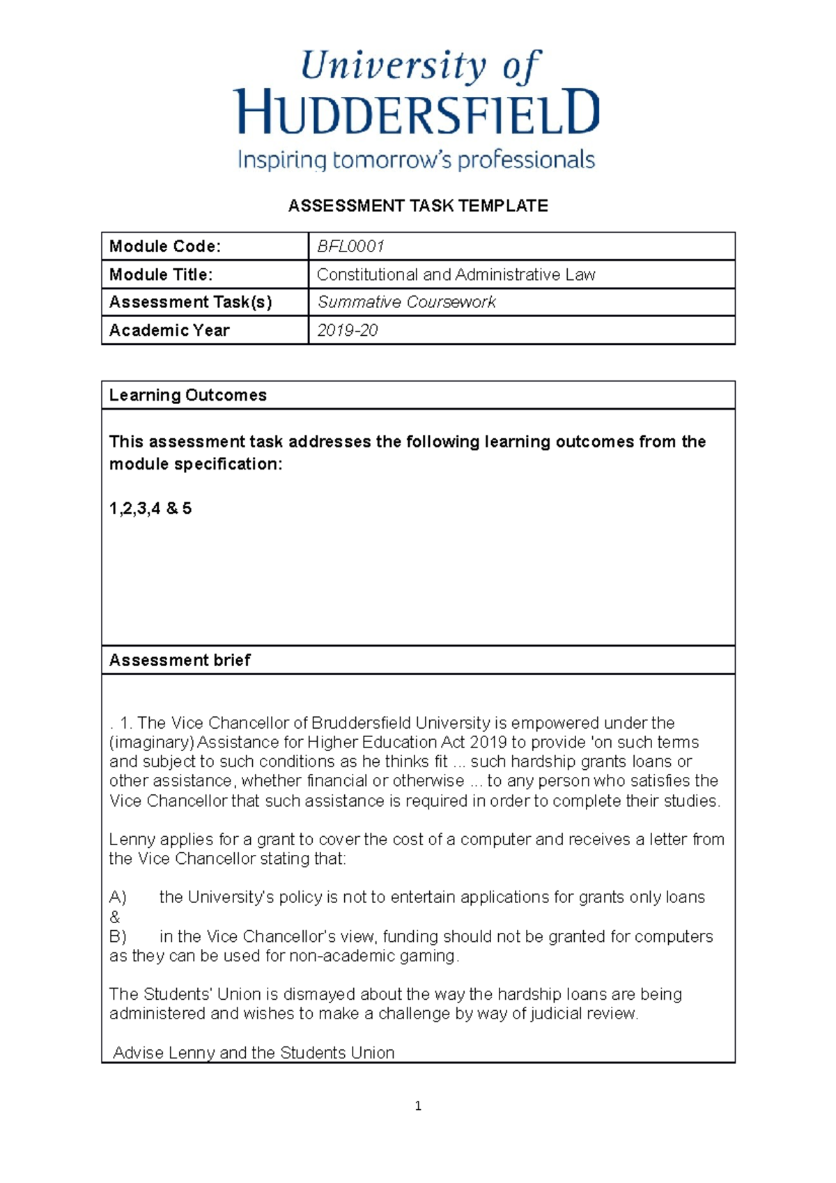 4018593 759124785 BFL0001Summative Courseworkbrie - ASSESSMENT TASK ...
