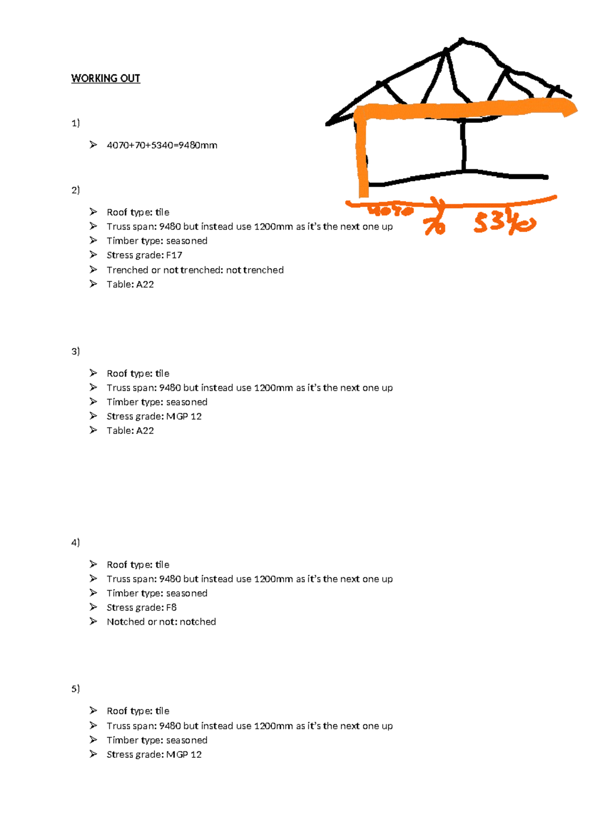 Resi solutions - WORKING OUT 1) 4070+70+5340=9480mm 2) Roof type: tile ...