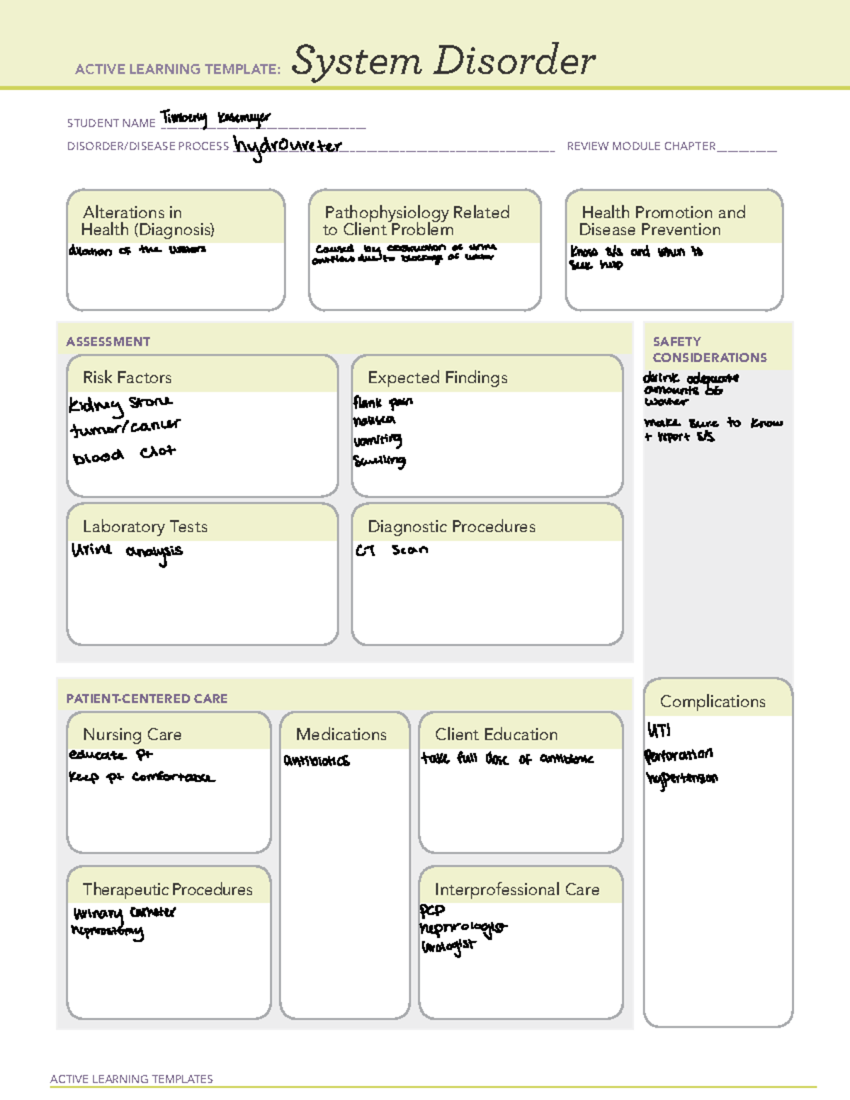 Hydroureter - ati med template - ACTIVE LEARNING TEMPLATES System ...