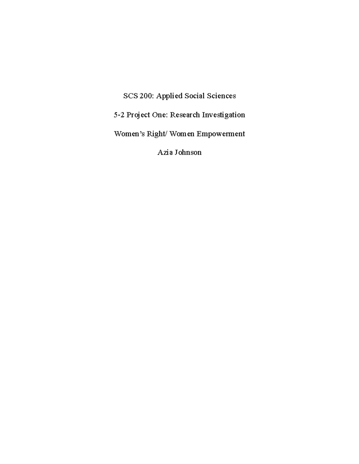 SCS 200 Applied Social Sciences - SCS200 - SNHU - Studocu